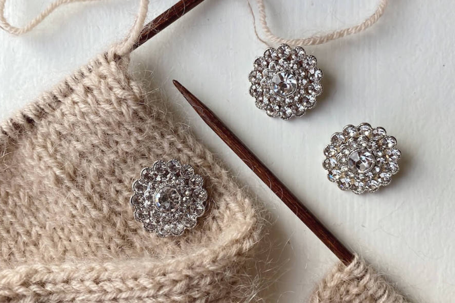 Button: 20mm Diameter | Bling Button | Metal & Glass — Inspire a Mind / IAM